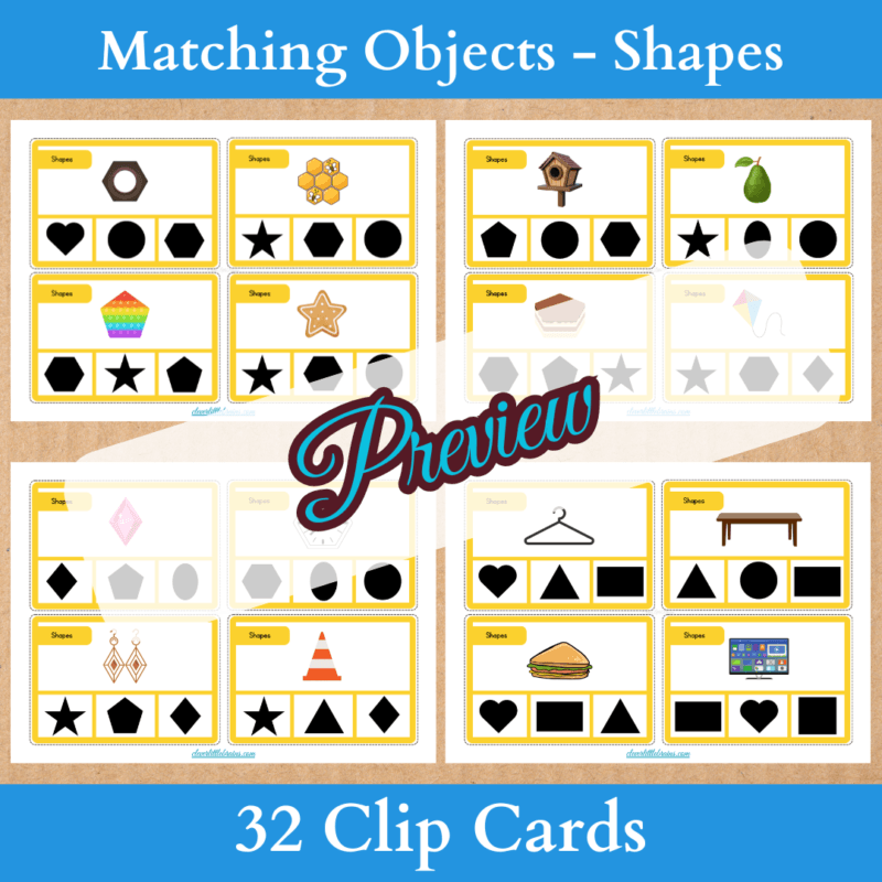 Objects To Shapes Matching Clip Cards Activity | Shapes For Kids ...