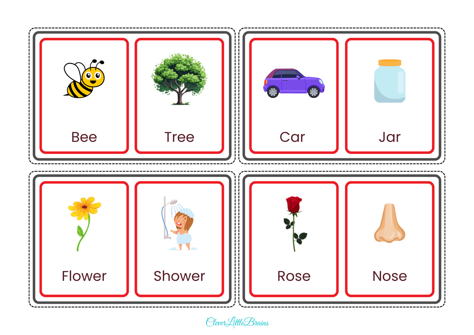 Rhyming Flashcards For Kids | Matching Rhyming Words With Pictures In ...