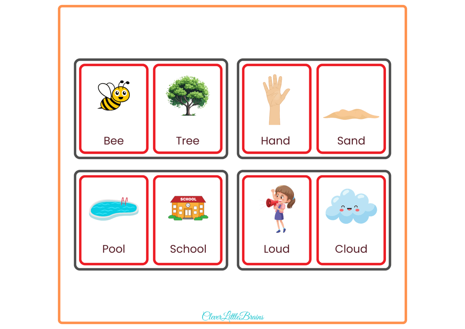 Rhyming Flashcards For Kids | Matching Rhyming Words With Pictures In ...